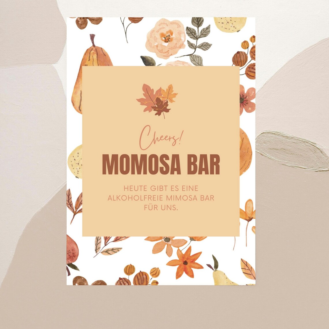 Mom Osa Bar Sign in Pumpkin Design - Drinks Menu as Baby Shower ...