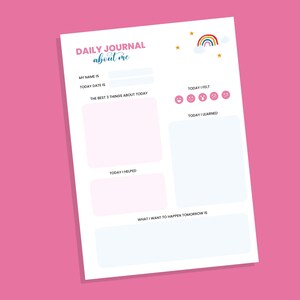 Printable Daily Planner for Kids, Printable Kids Journal, Kids Daily ...