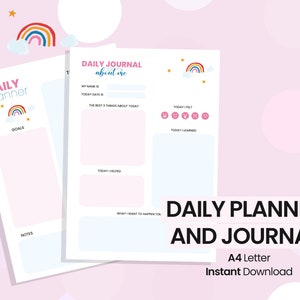 Printable Daily Planner for Kids, Printable Kids Journal, Kids Daily ...