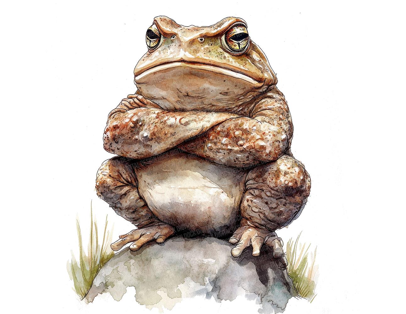Grumpy Toad PNG Clipart, 12x Angry Frog Clip Art Set, Printable ...