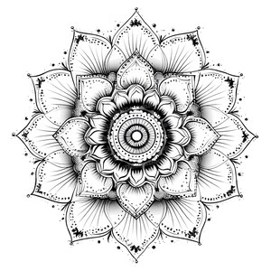 Mandala Clip Art, 12x Intricate Line Art Clipart Set, Printable Black ...