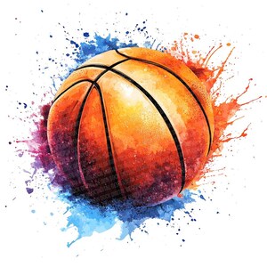 Basketball PNG Clipart, 12x Watercolor Basketball Clip Art Set, Sports ...