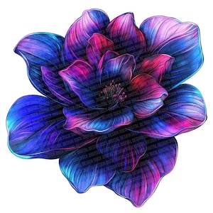 Neon Floral PNG Clipart, 12x Vibrant Flowers Clip Art Set, Printable ...