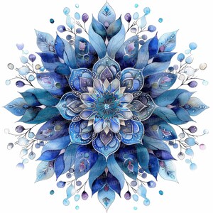 Floral Mandala Clipart, 12 Jpgs, Floral Pattern Clipart, Printable ...