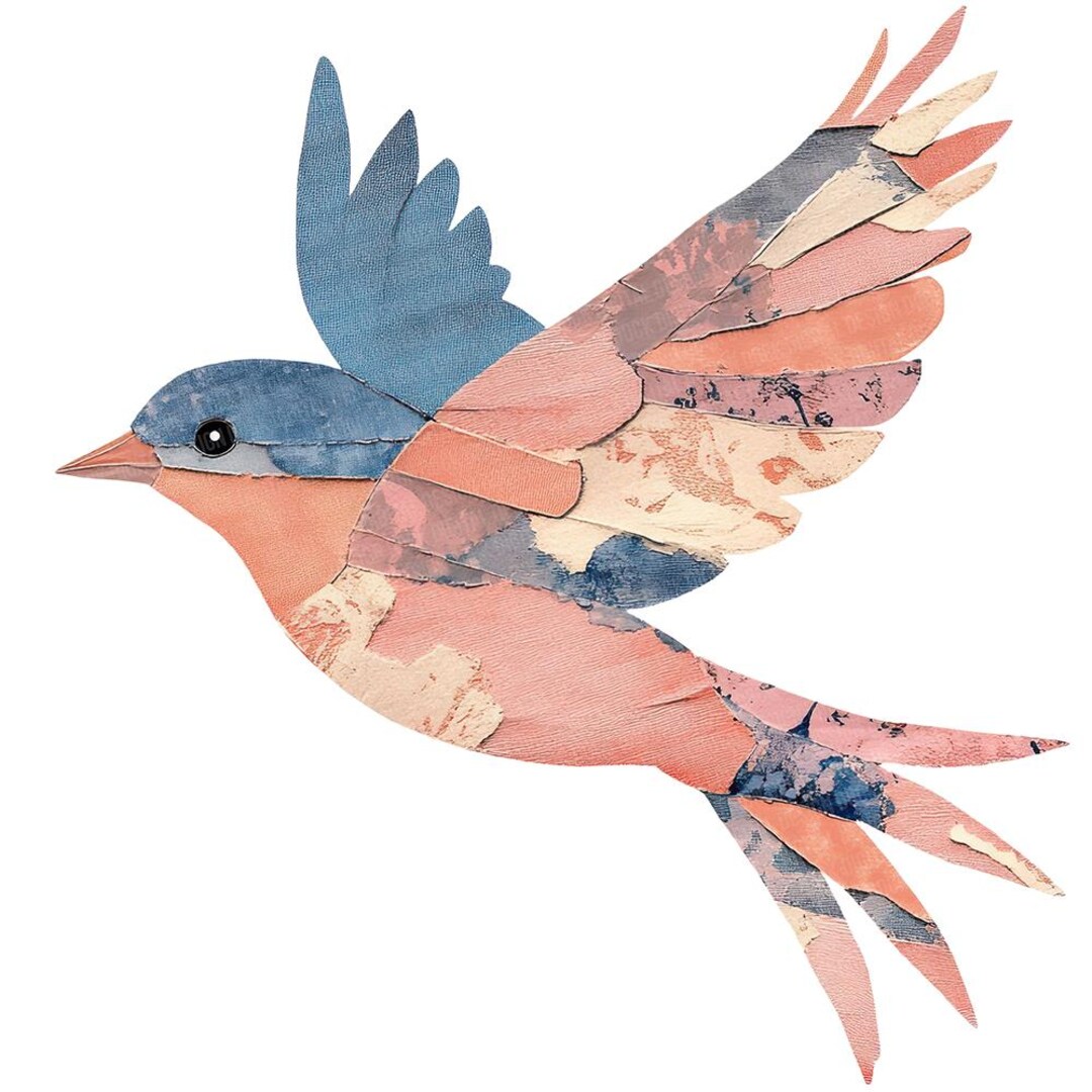 Paper Cut Bird Clipart, 12x Colorful Birds Clip Art Set, Printable ...