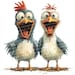 12 Funny Chicken Clip Art, Watercolor Quirky Chicken Friends ...