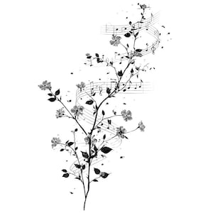 Music Note Flower PNG Clipart, 12x Wildflower Music Art Set, Printable ...