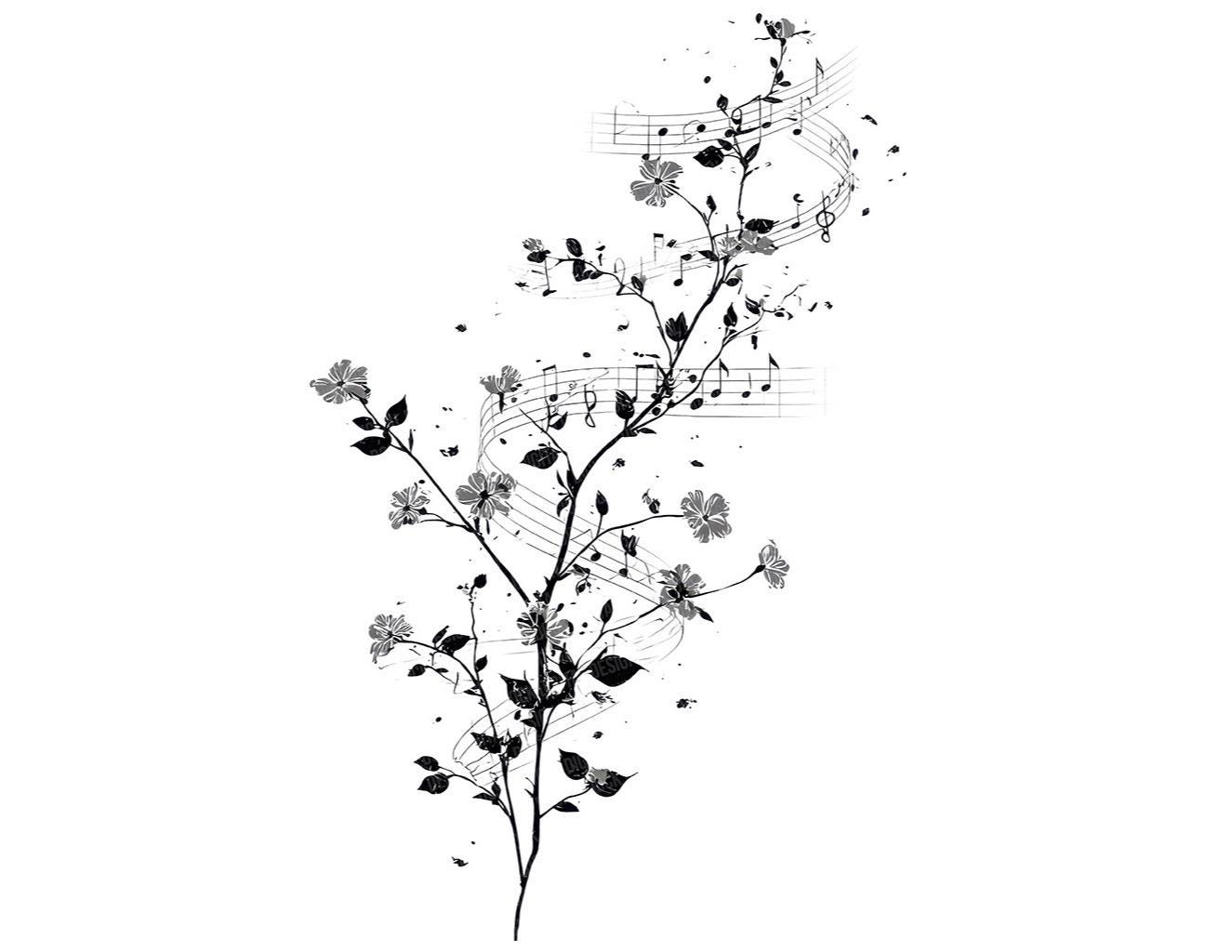 Music Note Flower PNG Clipart, 12x Wildflower Music Art Set, Printable ...