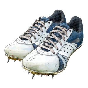 12x Track Spikes PNG Clipart, Running Shoes Clip Art, Watercolor ...