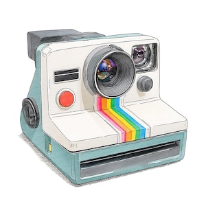 Retro Camera PNG Clipart, 12x Watercolor Vintage Polaroid Camera Clip ...