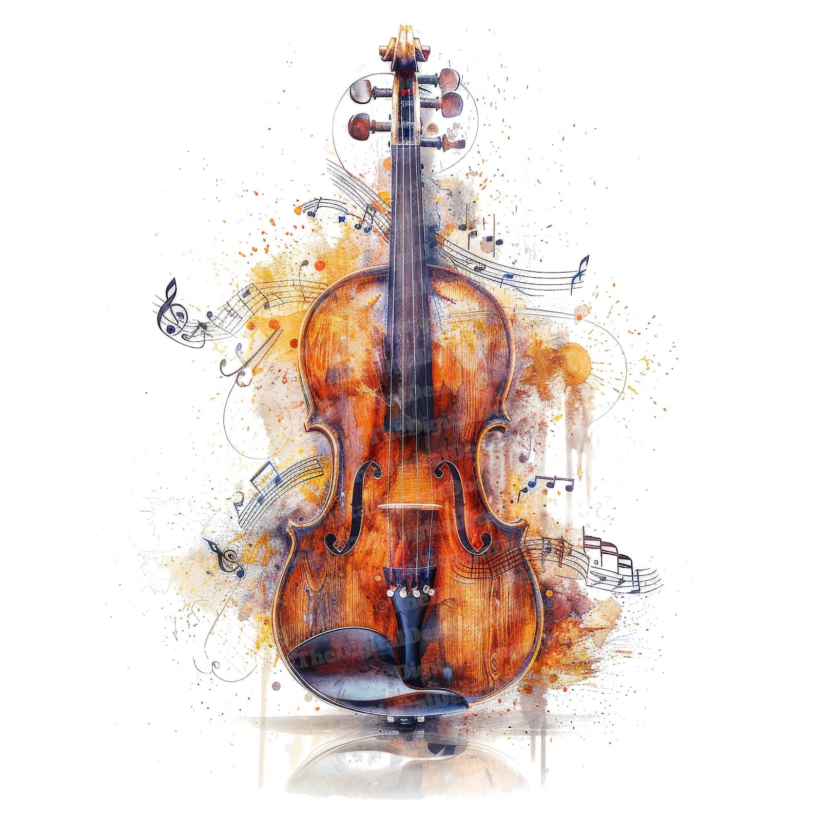 12x Vintage Violin Music Notes Clipart, Musical Clipart, Printable ...