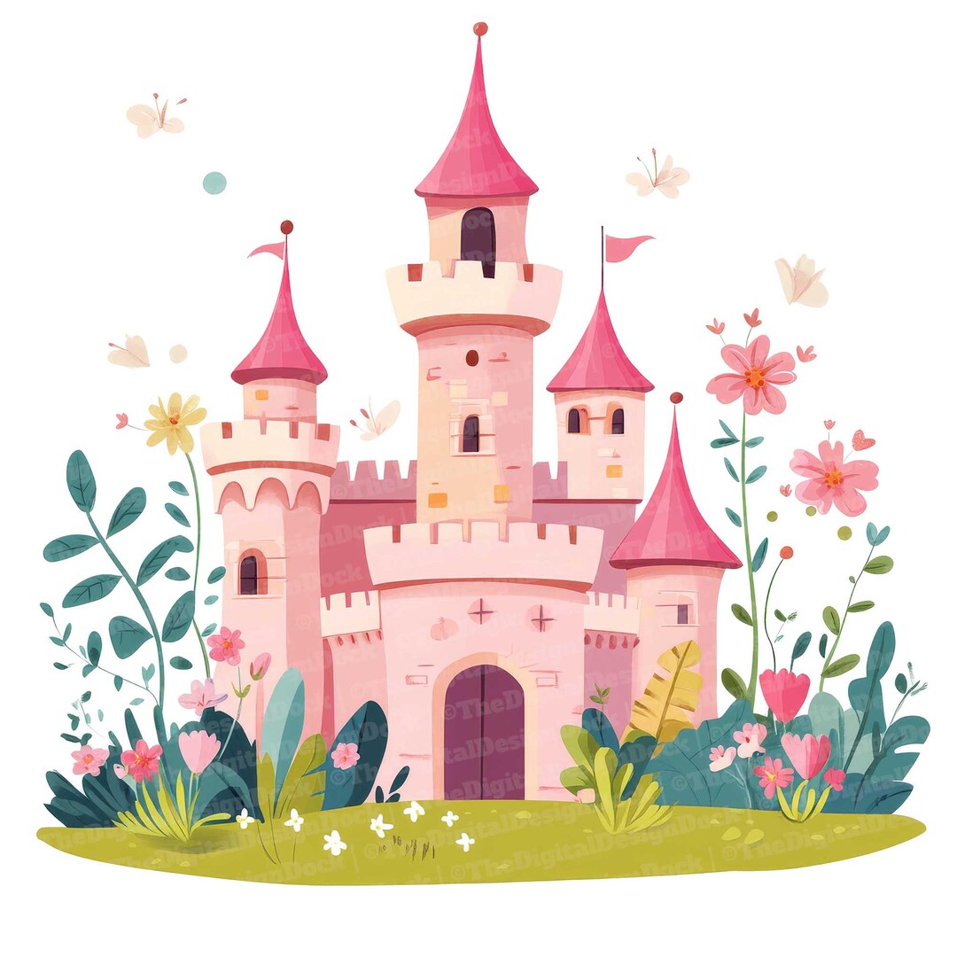12x Fairytale Castle Clipart, Princess Castle Art, High Quality Jpgs ...