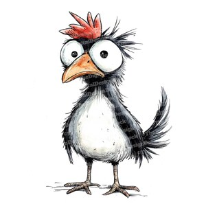 Funny Chicken Clip Art, 12x Watercolor Silly Chicken Clipart Set, Farm ...