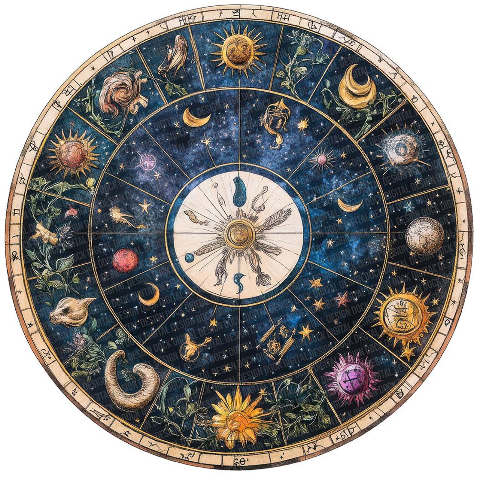 Zodiac Astrology Wheel Clipart, 12x Colorful Astrology Circle Clip Art ...