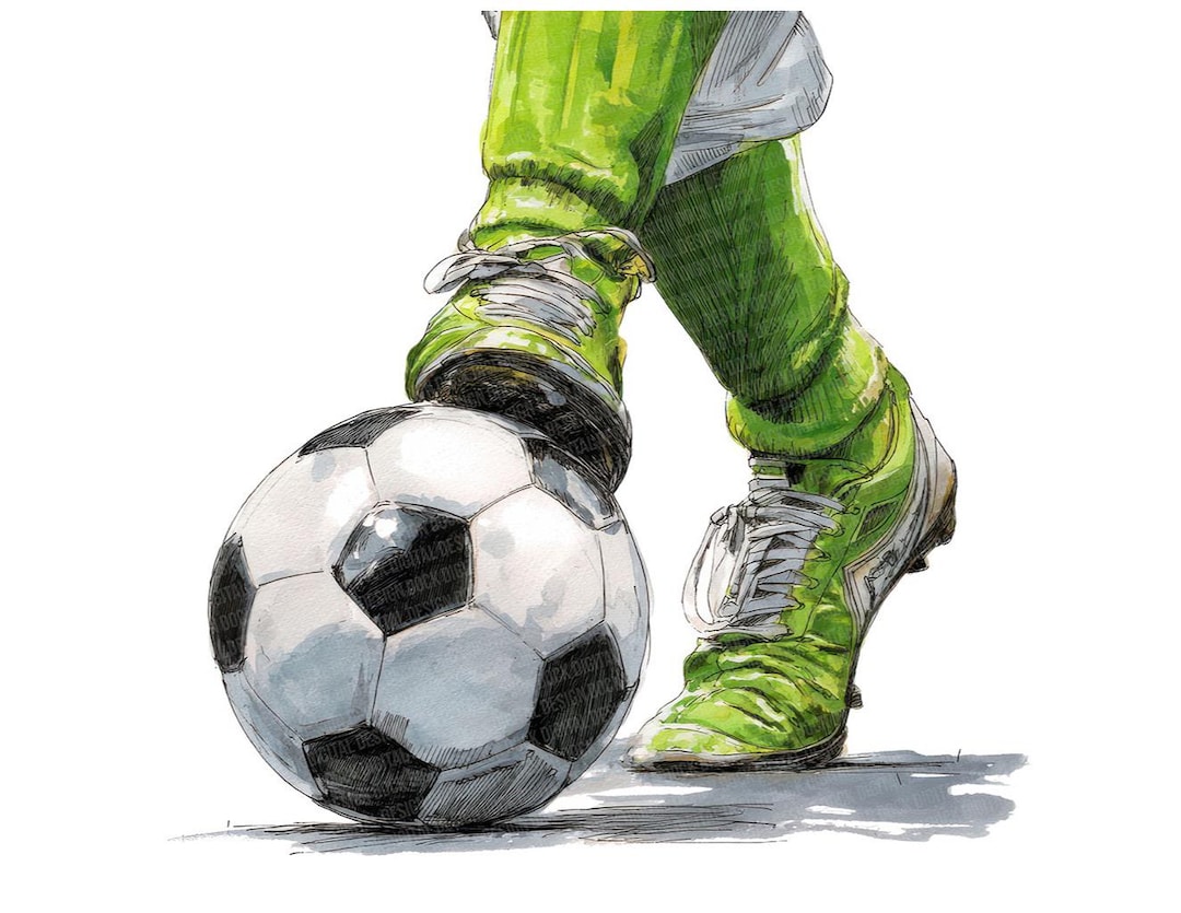 12x Watercolor Soccer PNG Clipart, Football Kick Clip Art Set ...