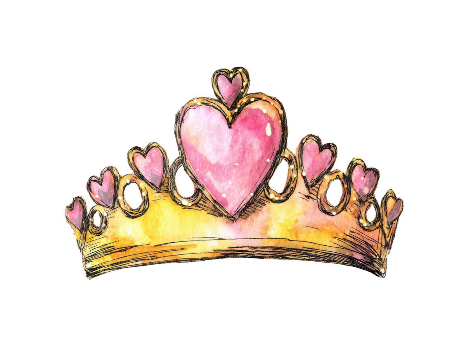 Watercolor Tiara Clipart, 12 Princess Crown Pngs, Printable Digital ...