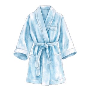 Watercolor Robe Clip Art, 12x Cozy Bathrobe Clipart Set, Printable Clip ...