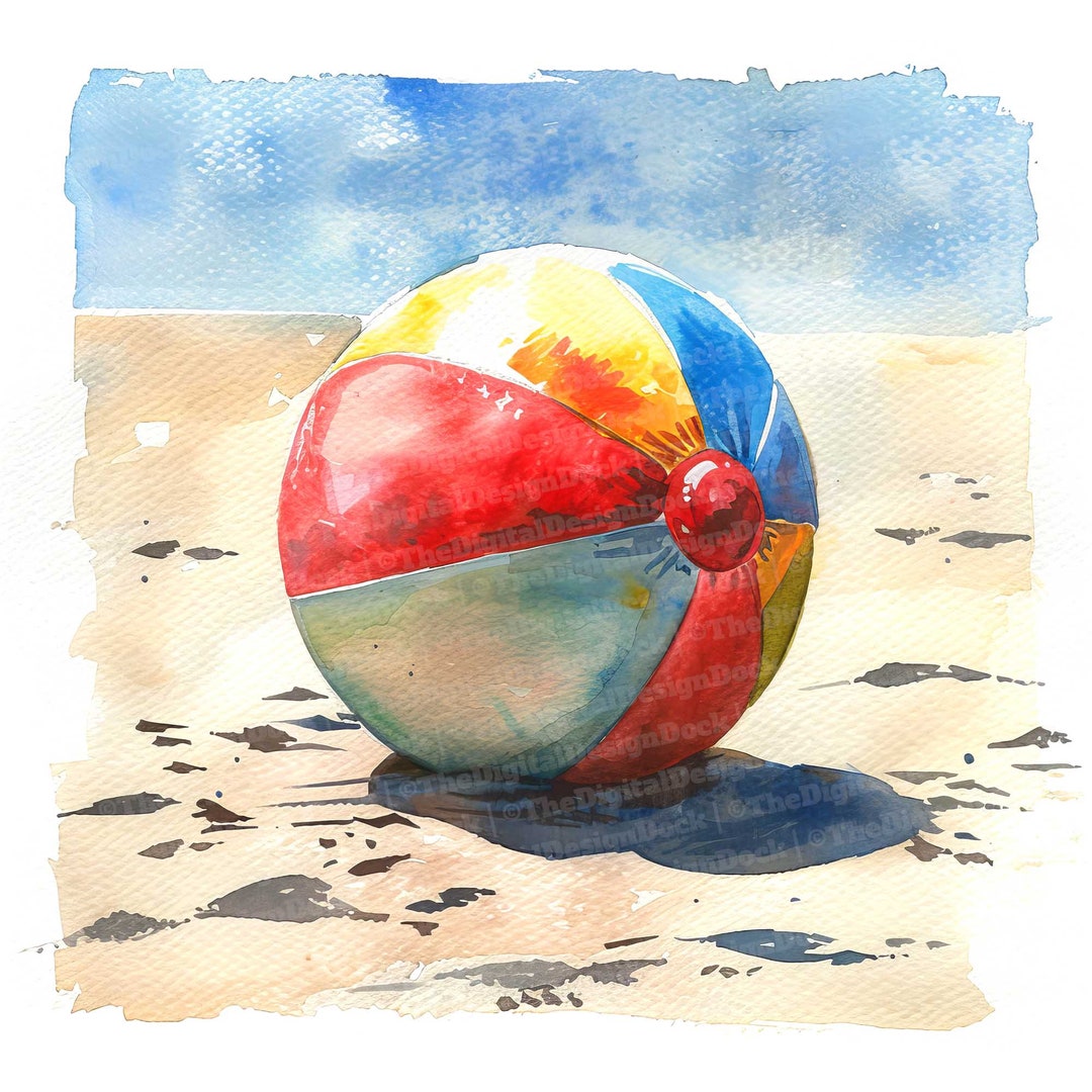 Beachball Clipart, 12 Jpgs, Seaside Holiday Clipart, Printable ...