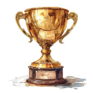 Gold Trophy PNG Clipart, 12x Classic Award Cup Art Set, Printable ...