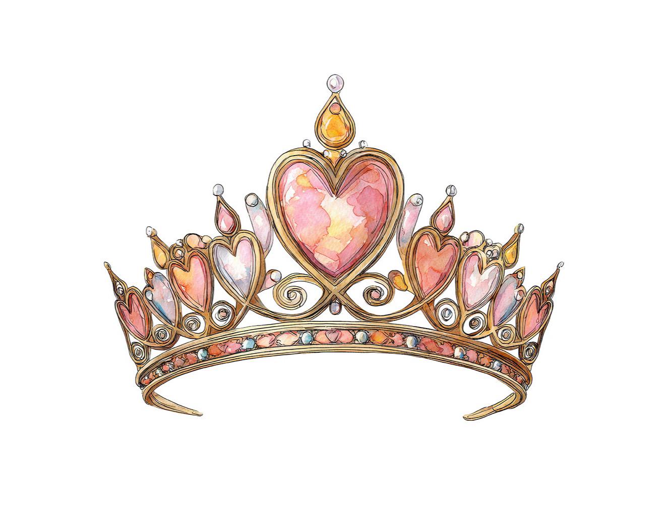Watercolor Tiara Clipart, 12 Princess Crown Pngs, Printable Digital ...