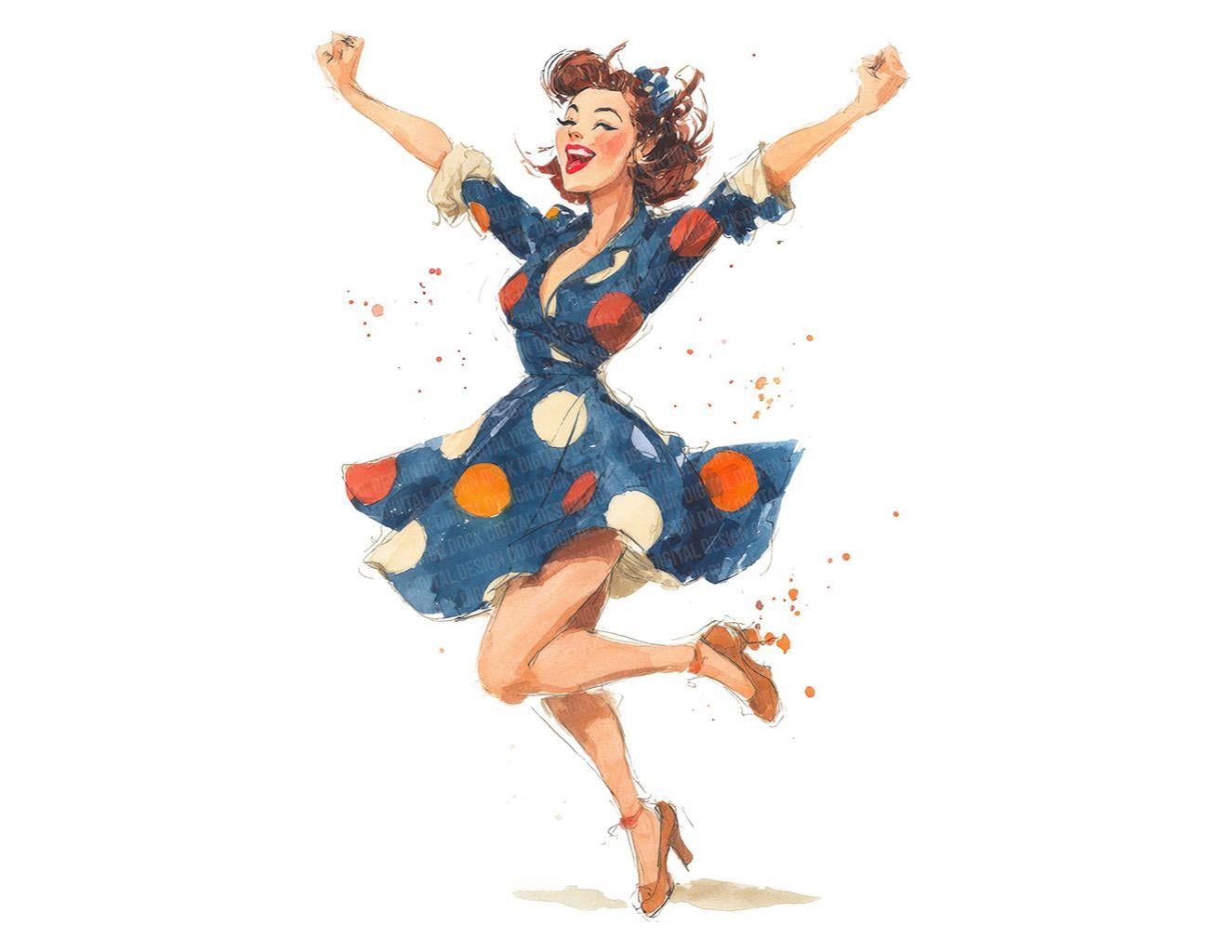 Jitterbug Dancer PNG Clipart, 12x 1940s Retro Dance Clip Art Set ...