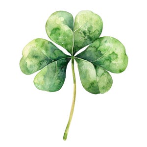 12 Four-leaf Clover Clipart, Watercolor Shamrock Illustration,printable ...