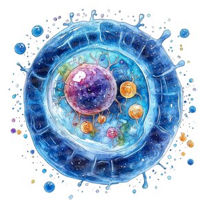 12x Science Cell Clipart, Watercolor Biology Art, Science Art ...