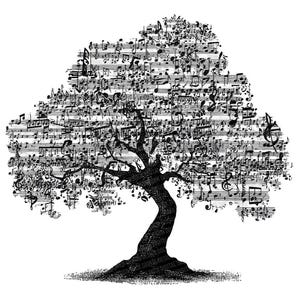 Music Note Tree Clipart, 12x Sheet Music Tree Clip Art Set, Printable ...