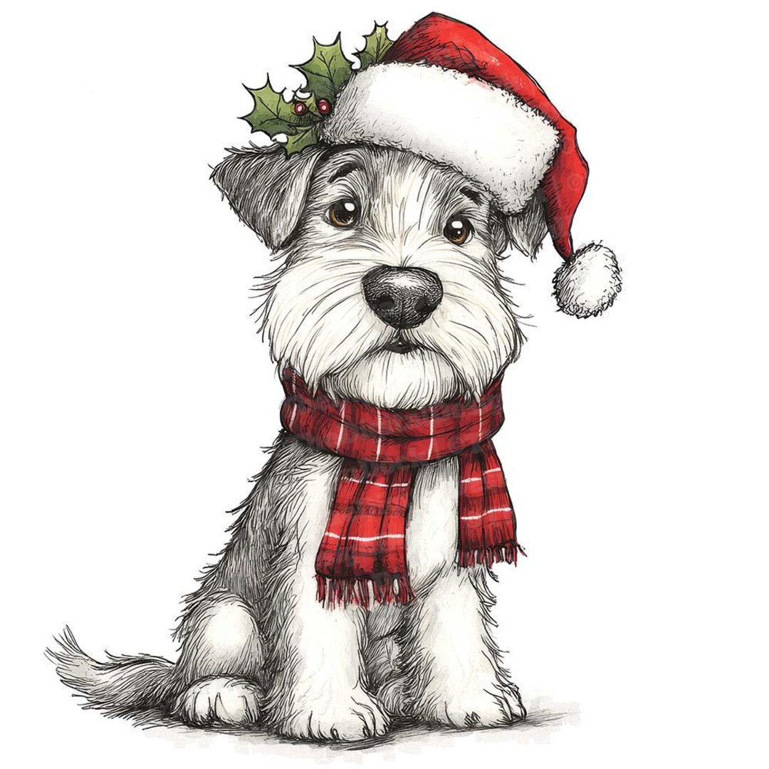 Christmas Dog Clip Art, 12x Holiday Puppy Clipart Set, Santa Hat Dog ...