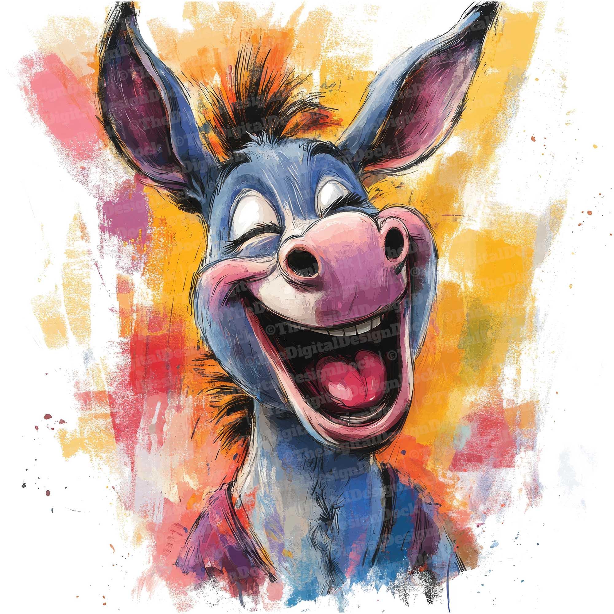Donkey Face Drawing With Colour