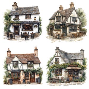 12 Old English Tavern PNG Clipart, Historic Bar Pub Illustration ...