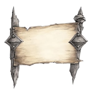 Gothic Sign PNG Clipart, 12x Medieval Signpost Clip Art Set, Printable ...