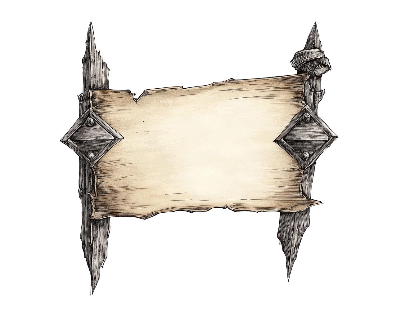 Gothic Sign PNG Clipart, 12x Medieval Signpost Clip Art Set, Printable ...
