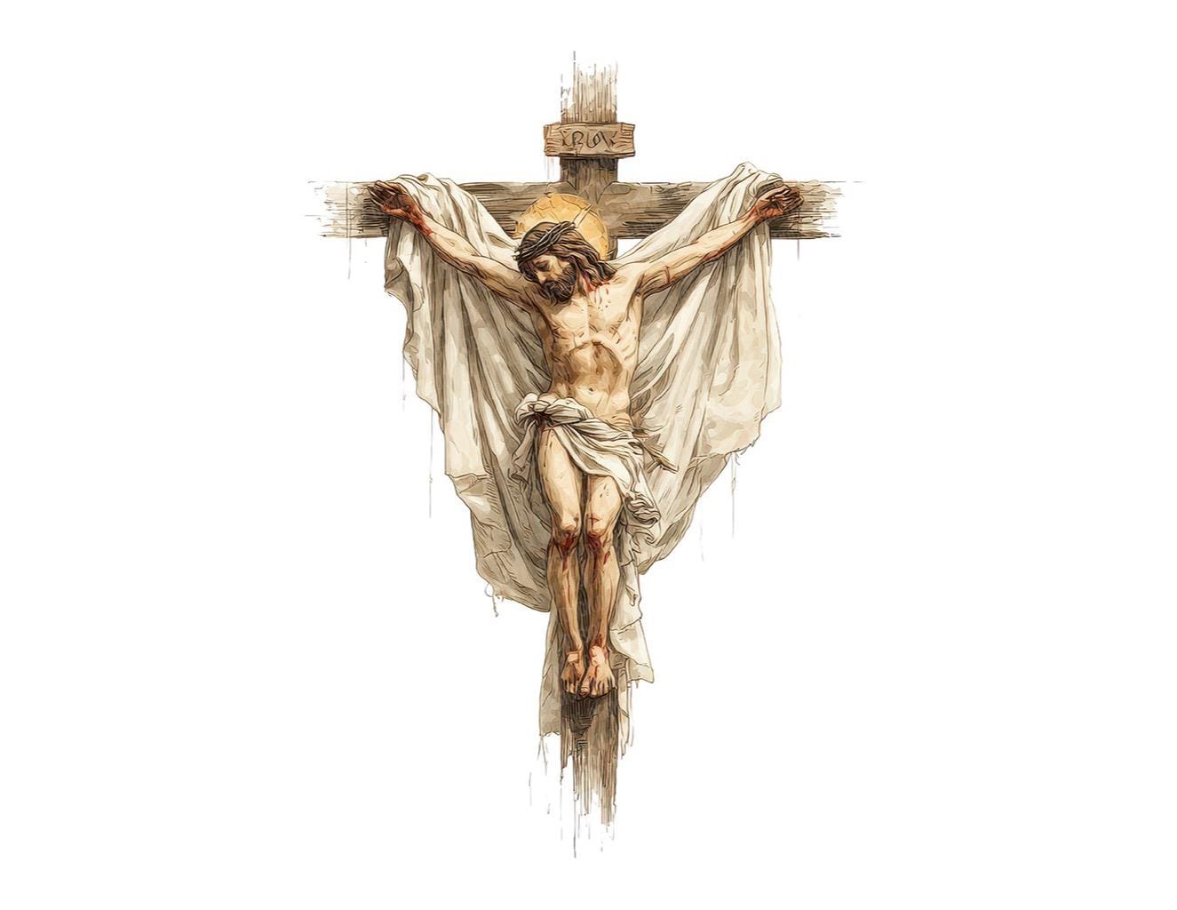 12x Jesus Cross PNG Clipart, Draped Crucifix Clip Art, Printable ...