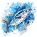 Tuna Fish Clipart, 12 Jpgs, Bluefin Tuna Clipart, Printable Watercolor ...