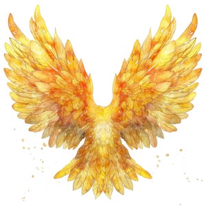 12x Angel Wings Clipart, Golden Angels Wings Clipart, Printable ...