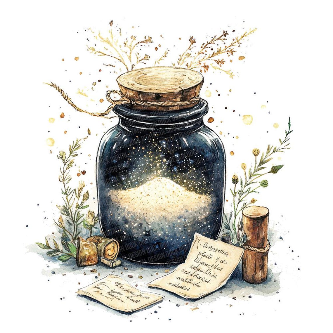 Spell Jar PNG Clipart, 12x Moon Dust Potion Clip Art Set, Printable ...