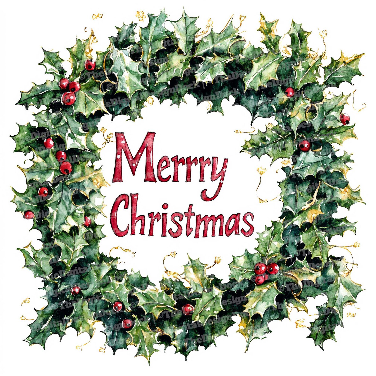 12 Christmas Numbers Clip Art, Watercolor Holiday Numbers Clipart Set ...