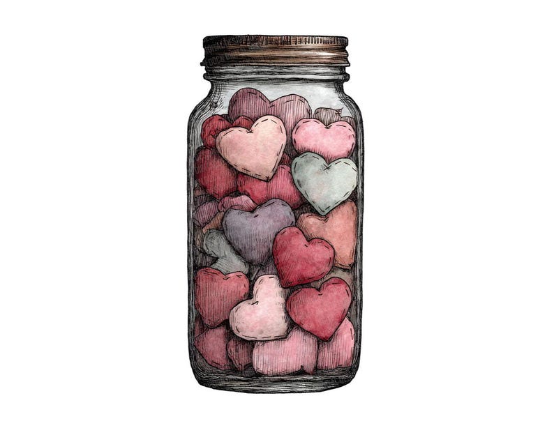 Jar of Hearts Clipart, 12x Valentine Jar Clip Art Set, Printable ...