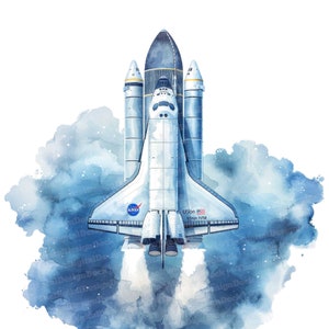 Space Shuttle Clipart, 12 Jpgs, NASA Spacecraft Clipart, Printable ...