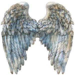 12x Angel Wings Clipart, Silver Angels Wings Clipart, Printable ...