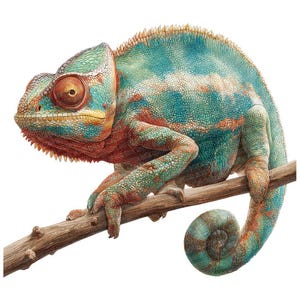 Watercolour Chameleon PNG Clipart, 12x Tropical Lizard Clip Art Set ...