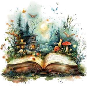 12 Fantasy World Clipart, Storybook Creatures, Printable Watercolor ...