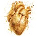 12x Gold Human Heart Clipart, Golden Hearts Clipart, Printable ...