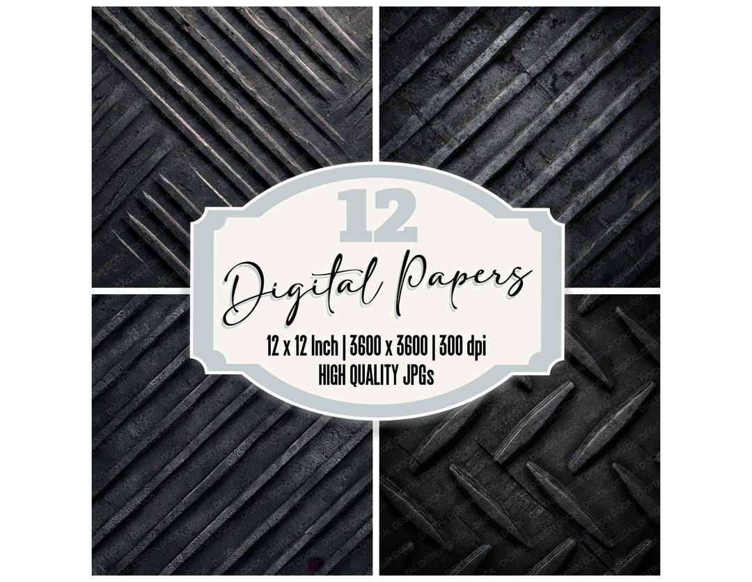 12x Black Rubber Tread Digital Paper Industrial Tire Texture Junk ...
