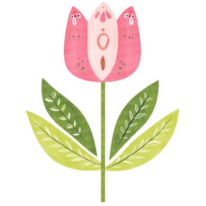 Tulip Clip Art, 12x Floral Watercolor Folk Art Clipart Set, Printable ...