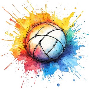 12x Volleyball Water Splash PNG Clipart, Sports Ball Clip Art Set ...