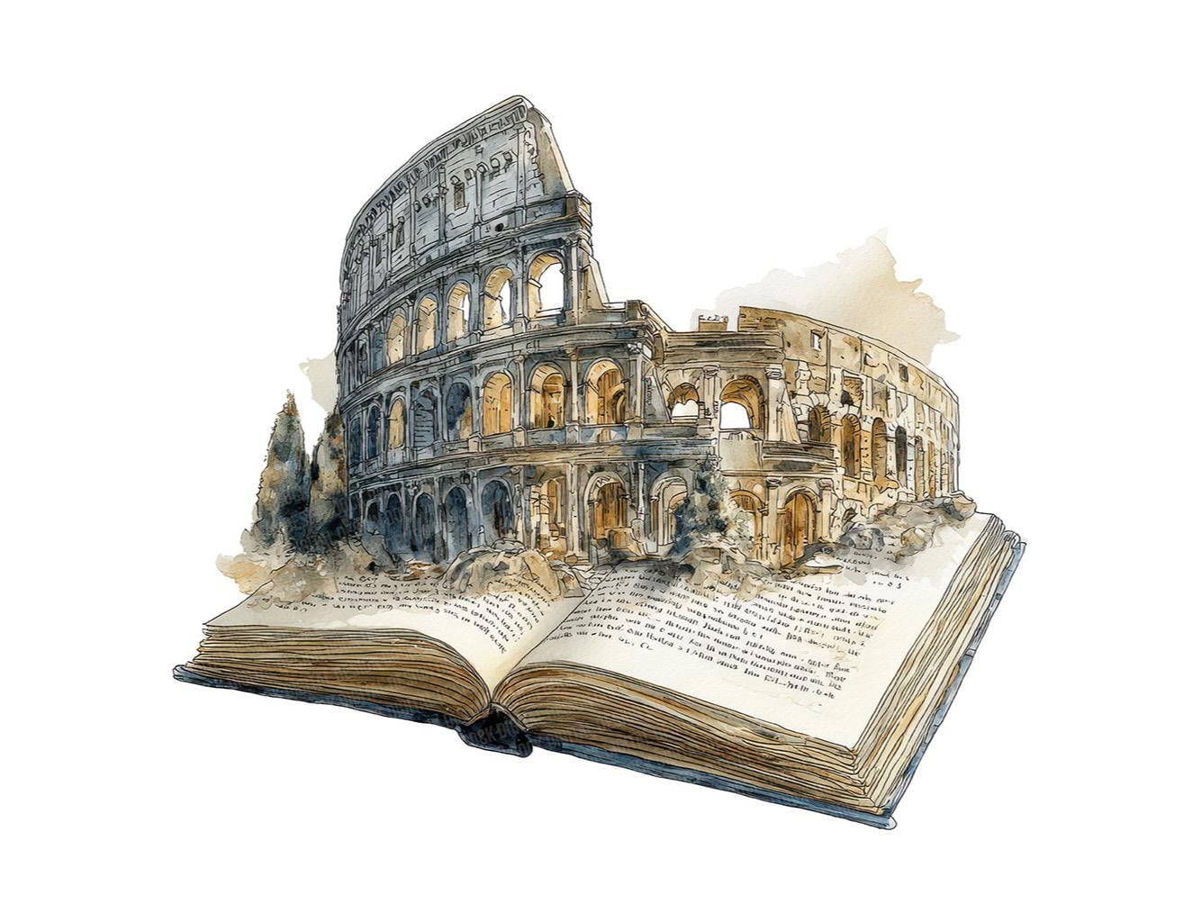 12x Watercolor Colosseum PNG Clipart, Ancient Rome Book Clip Art ...