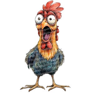 Funny Chicken Clip Art, 12x Watercolor Silly Chicken Clipart Set, Farm ...