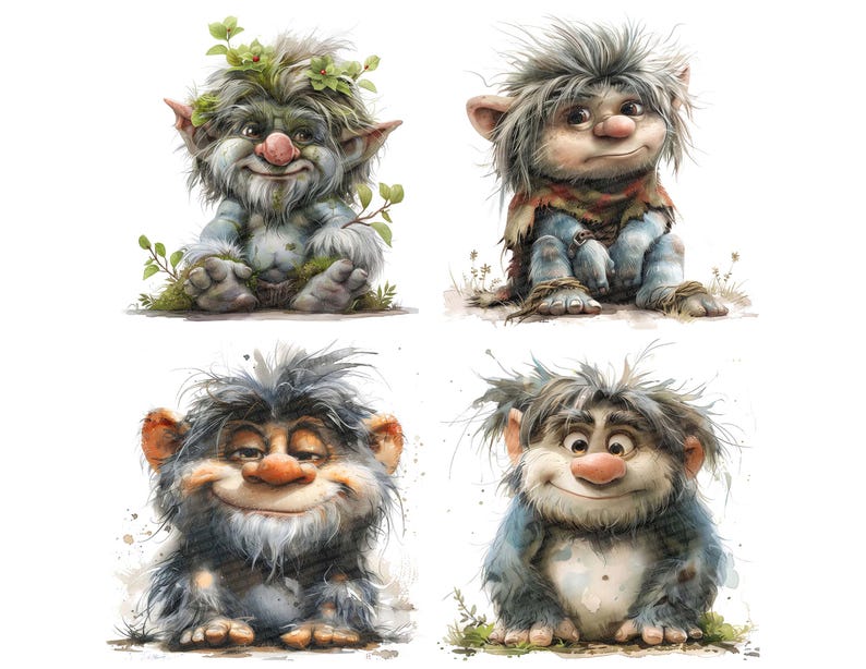 Friendly Troll PNG Clipart, 12x Fantasy Character Clip Art Set ...